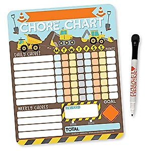 Construction Kids Chore Chart Magnetic, Reward Chart for Kids, Good Behavior Chart for Kids at Home, My Responsibility Chart for Kid, Magnetic Reward Chart for kids Behavior, Chore Chart for One Child
