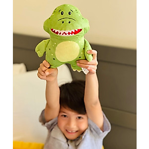 The Tooth Brigade Tooth Fairy Pillow | Fun and Interactive Stuffed Plush Toy with Large Pocket for Lost Teeth, Treasures, Prizes - Perfect for Kids, Boys, & Girls Gift (Rebel Dinosaur)