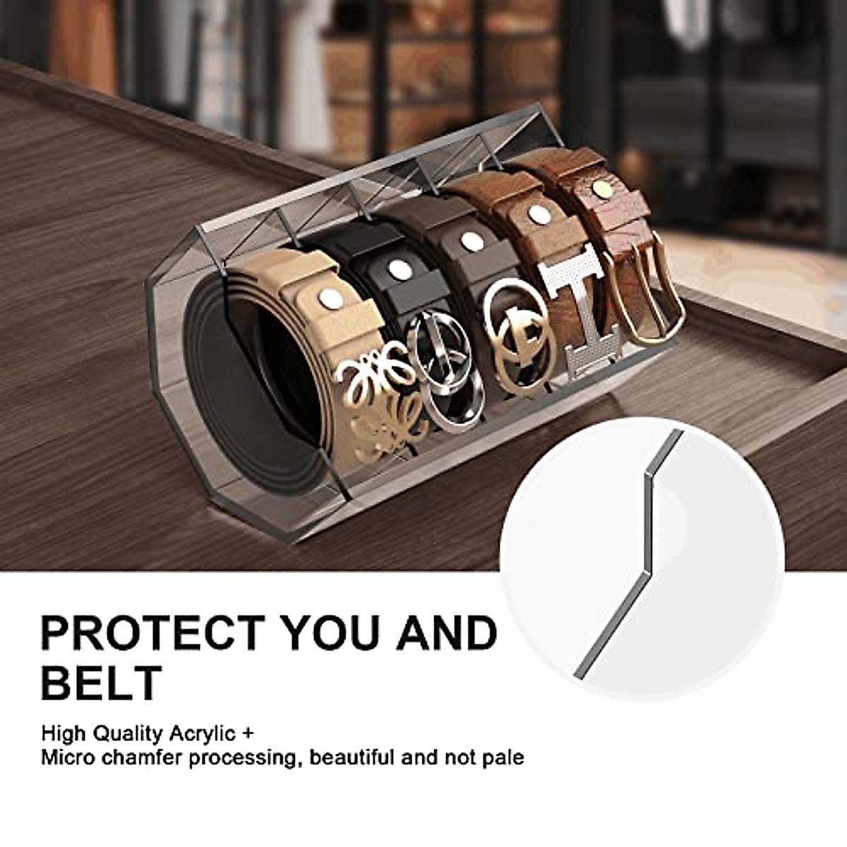 JANAUG Men Belt Organizer Womens Belt Storage Organizer for Closet Tie and Belt Rack Organizer 5