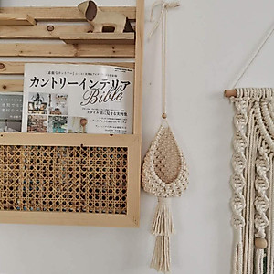 2 Pack Macrame Plant Hangers Air Plants Hanging Basket, Boho Macrame Wall Hanging for Indoor Outdoor Home Decor