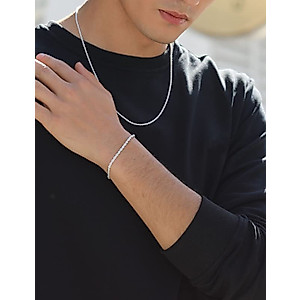 Silver Necklace for women men 2mm Rope Chain 925 Sterling Silver Clasp Rope Chain Silver Chain for men 16/18/20/22/24/26/28/30 Inches(16)