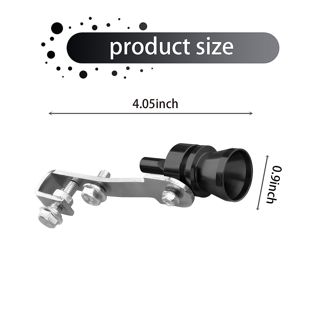 QODOLSI Pack-2 Turbo Sound Whistle Simulator, 4.0In x 0.9In Car Roar Maker Tail Pipe Whistle, Aluminum Turbo Sound Whistle Exhaust Muffler Sound Booster, Car Universal Styling Accessories (Black)