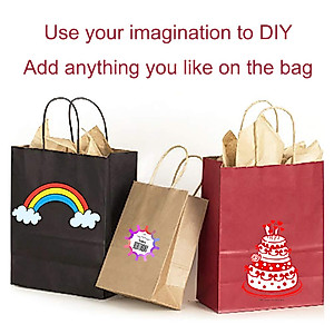 AZOWA Gift Bags Large Kraft Paper Bags with Handles (12.5 L x 4.7 W x 10.2 H in, Navy Blue, 12 Pcs, Horizontal)