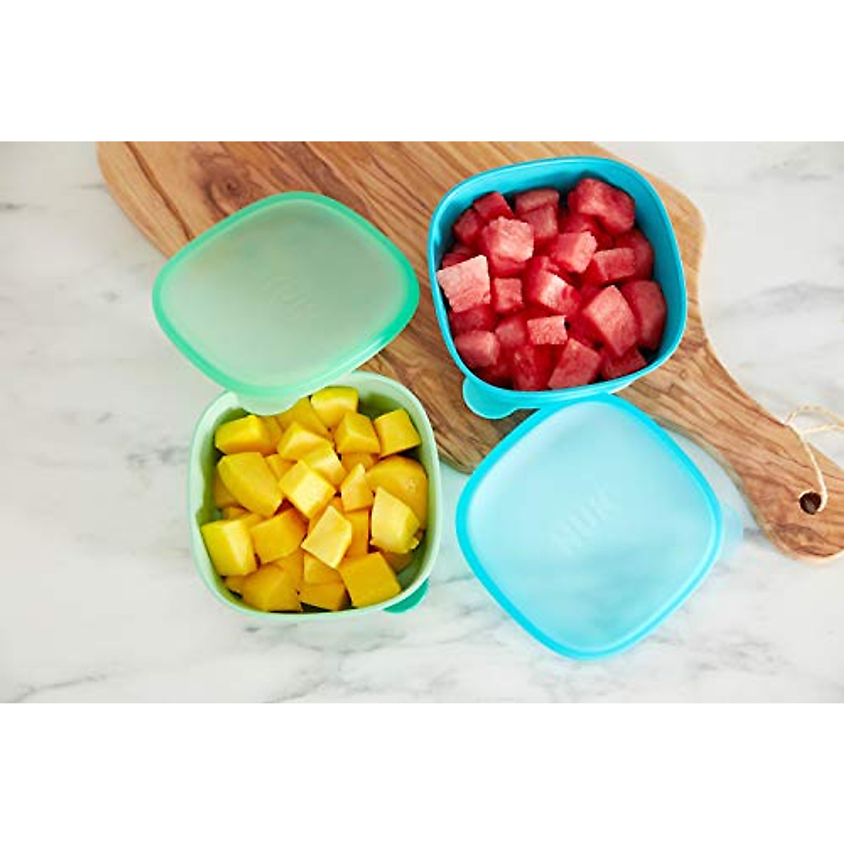 NUK Suction Bowl and Lid, Assorted Colors, 2 Pack, 6+ Months