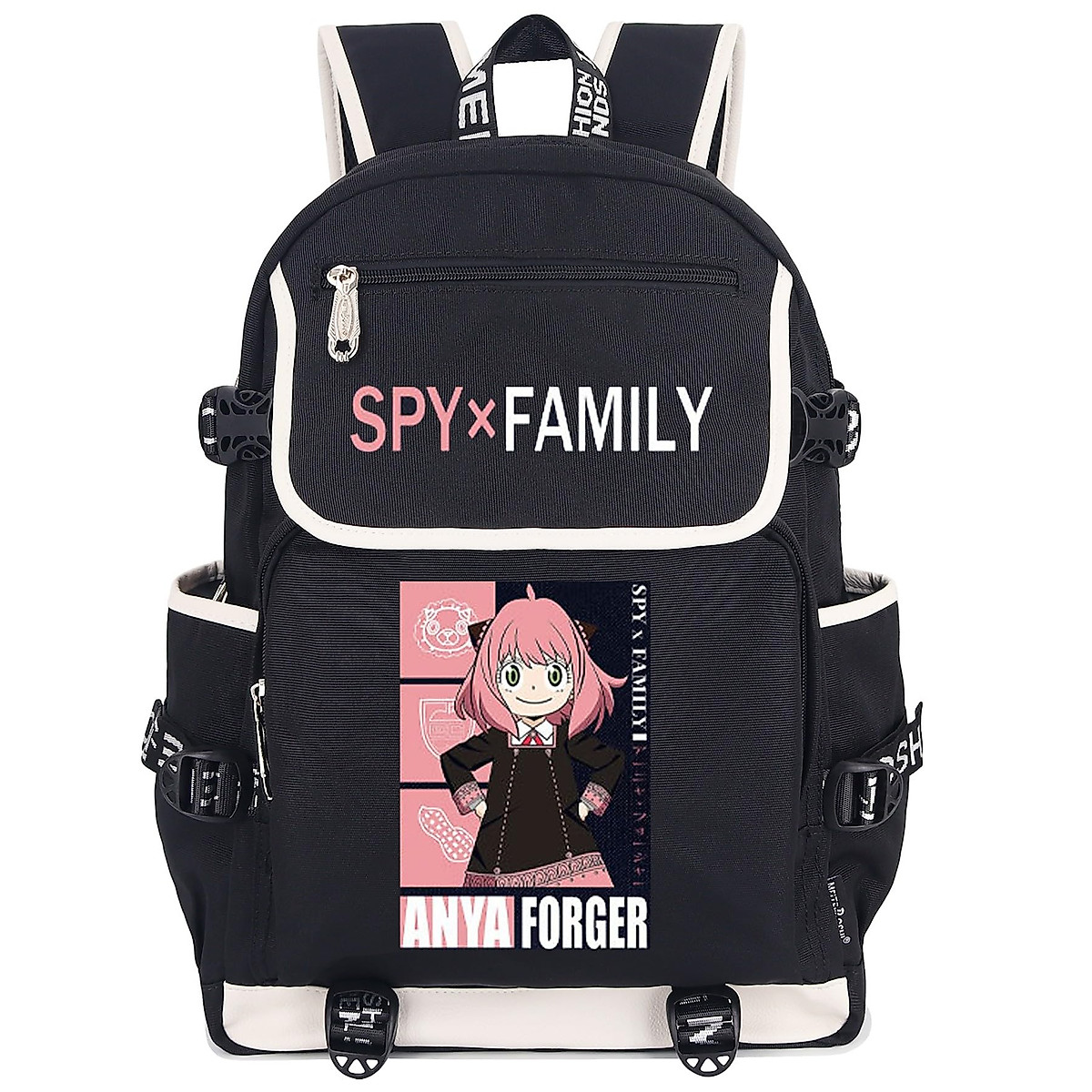 Roffatide Anime SPY×FAMILY Laptop Backpack with USB Charging Port Anya Rucksack with Printed Backpack for Men Women Twilight Graphic Travel Yor Backpack