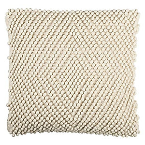 Safavieh Collection Diamond Loop 20" Throw Pillow, Natural