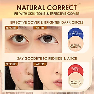 FOCALLURE High Coverage Matte Liquid Concealer,Non-Creasing & Lightweight Face Contour Concealer,Long Lasting Waterproof Concealer Makeup to Cover All the Blemishes With Built-in Brush,#03-Peach corrector