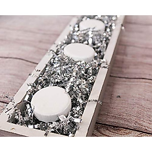 MagicWater Supply Crinkle Cut Paper Shred Filler (1/2 LB) for Gift Wrapping & Basket Filling - Silver Metallic