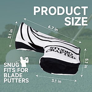 Studio Crafted No Time to Putt Golf Blade Putter Headcover Magnetic Closure