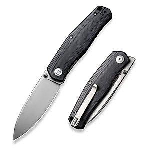 CIVIVI Sokoke Folding Knife, Ray Laconico Pocket Knife for EDC, 3.35" 14C28N Steel Blade G10 Handle Thumb Stud Opener Front Flipper Utility Knife C22007-1