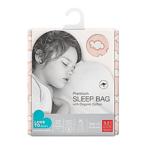 Love to Dream Lite Organic Toddler Sleep Bag (18-36 Mo), Super Soft Temp Regulating Sleeping Sack, 0.2TOG Lightweight Wearable Blanket, Dusty Pink