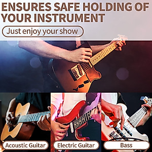 WOGOD Guitar Strap - Acoustic Electric Guitar Straps,Bass Guitar Strap with 3 Guitar Picks Holder Ends