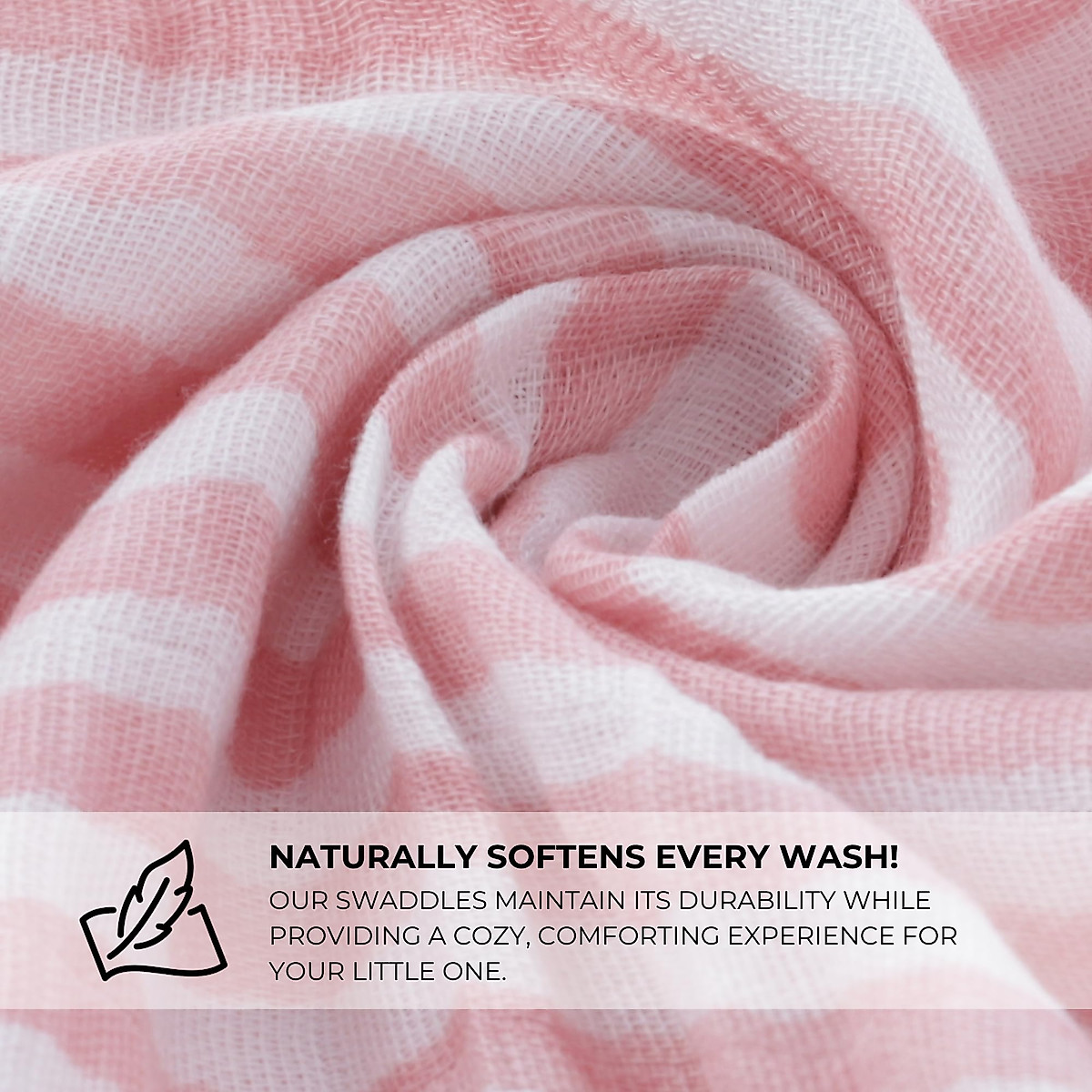 Featherhead™ 100% Cotton Muslin Swaddle Blankets for Baby Girl - Large 47”x 47” - Pre-Washed, Soft, & Breathable - Newborn Essential & Perfect Baby Registry Gift (4 Pack - Garden Floral)