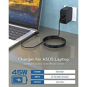 45W 33W AC Adapter Laptop Charger Compatible with ASUS AD883J20 X540S X540L Q504U Q302L X553M UX360C Q200E C300S C300M Q200E Q502LA Q302U X200MA X541NA ZenBook UX305 UX330 UX330U UX360