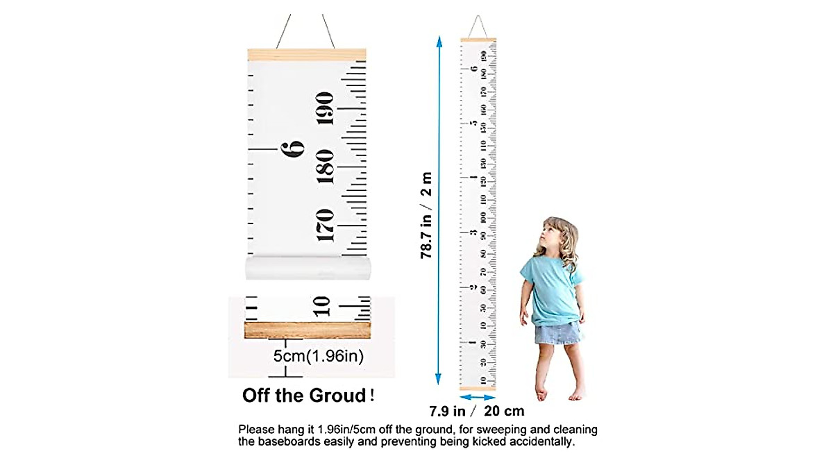 SUJAYU Kids Growth Chart - Removable Canvas Ruler