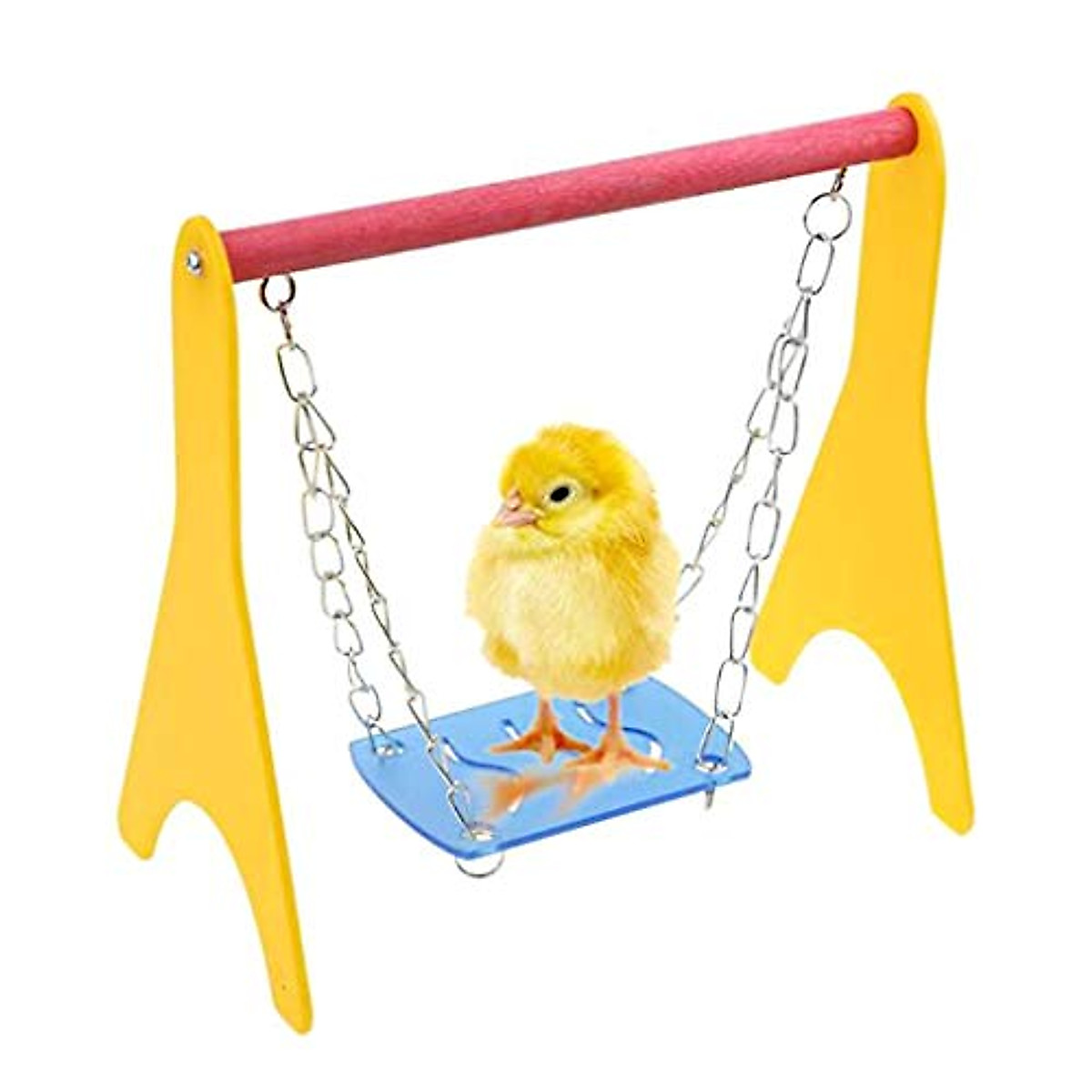 Lanema Bird Swing Baby Chick Toy Acrylic Swing Toy with Hanging Chain Perch Cage for Parrot