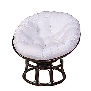 Milageto Outdoor Seat Cushion Hammock Chair Seat Cushion 60x60cm Replacement Removable Patio Seat Cushion for Hanging Basket Chair Garden Egg Chair, White