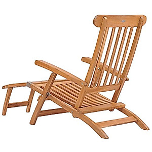 Teak Titanic Outdoor Patio Lounge Steamer Chair, Made from Solid A-Grade Teak Wood