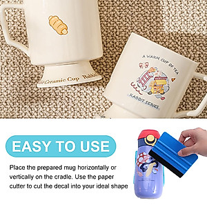 homfanseec Silicone Cup Cradle for Tumblers, Tumbler Holder with Built-in Slot and Felt Edge Squeegee for Crafting, Vinyl Stand Small Tumbler Stand Cup Holder Use to Apply Vinyl Decals(Blue)