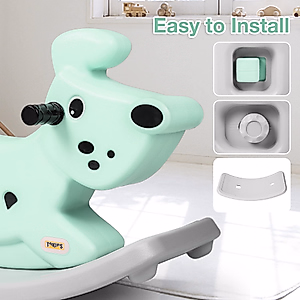 Vilobos Rocking Horse Outdoor Rocking Toy with Music for Toddler Baby Kids Ages 1-3 Year Old Boy Girl Green