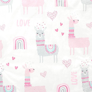 Lush Decor Llama Love Soft & Plush Changing Pad Cover, 32" x 16", Pink
