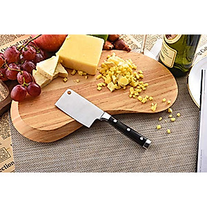 Seven Lotus Cheese Knife - Sharp Premium Stainless Steel Hatchet Blade - Original Home Essentials - Bar Tool Knives - Unique Gift - Perfect for Cutting Parmesan to Brie Cheeses - Great for Picnic