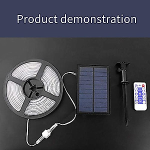 Outdoor Solar Lights 16.6ft IP67 Waterproof, 4400mAh High Capacity Garden Flexible Light Bar 8 Modes / Lighting for Outdoor Garden Valentine's Day Decoration (Warm White