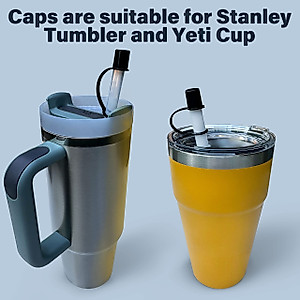 Diximus 10-pack Black Caps Drinking Straw CAP - straw cover - straw caps covers