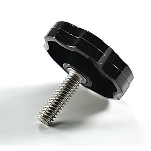 1/4"-20 x 3/4" Thumb Screw Stainless Steel Standard/Coarse Threads Clamping Rosette Knobs Black - Made in The USA (2)