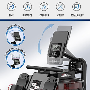 JOROTO MR23 Water Rowing Machine for Home Use, 300 Lbs MAX Weight Capacity Rower Machine with Bluetooth Function, Ipad Holder, 44 Days Kinomap Subscription