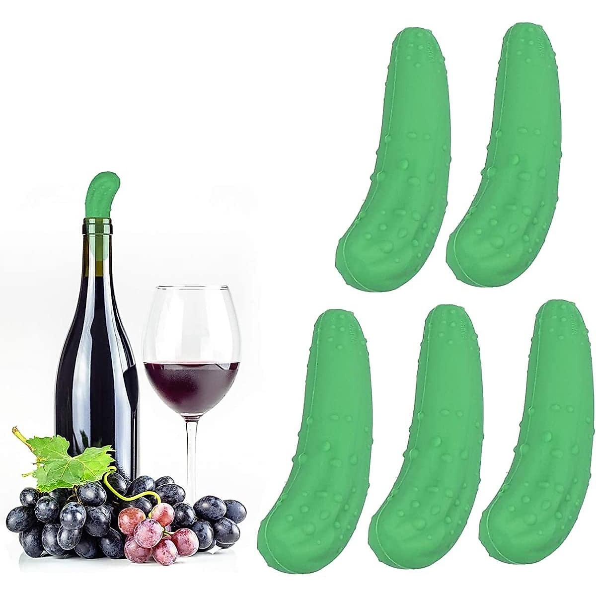Cucumber Shape Silicone Wine Bottle Stopper Resealable and Resealable