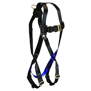 FallTech 7007 FT Basic Full Body Harness with 1 D-Ring and Mating Buckle Leg Straps, Universal Fit