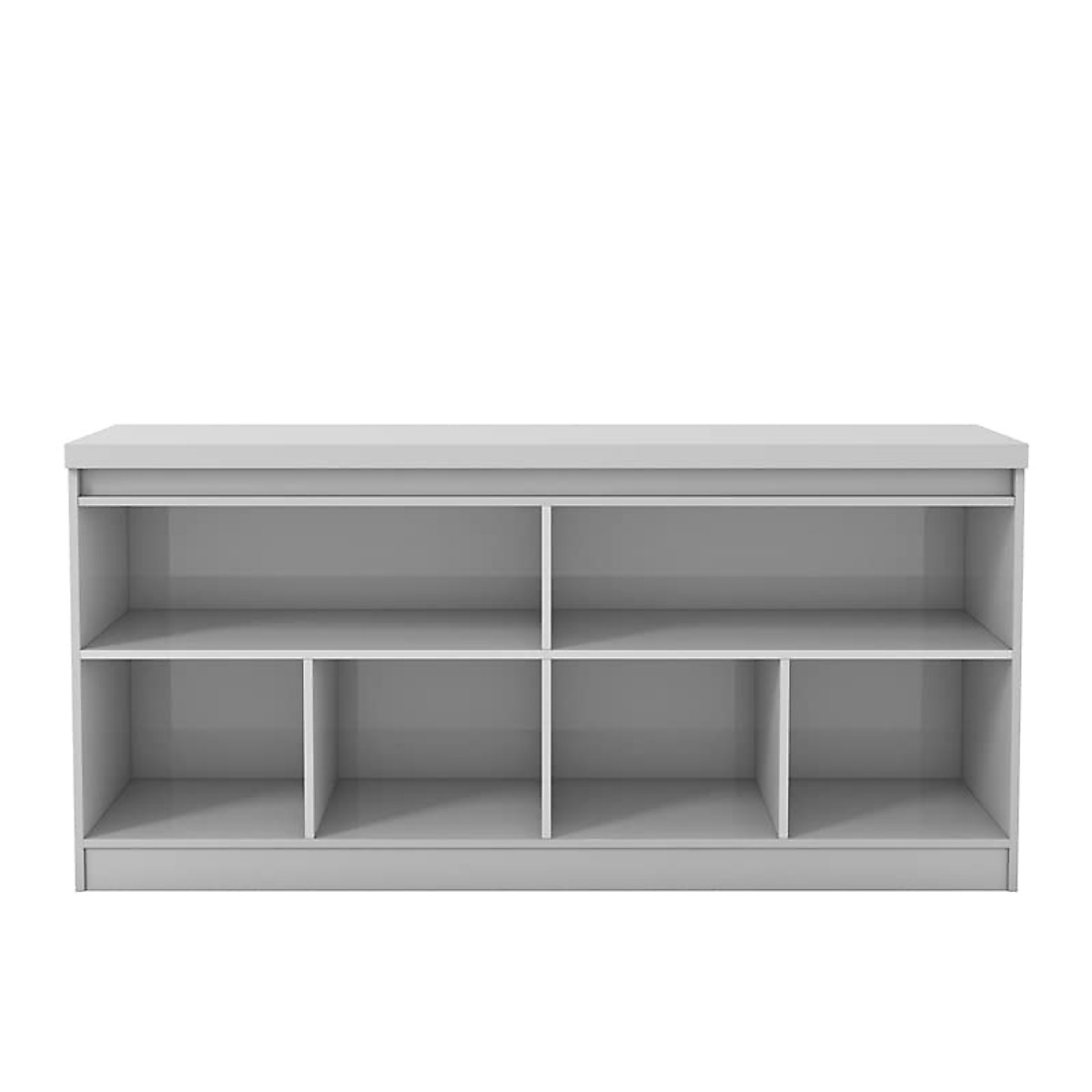 Manhattan Comfort Viennese Collection Mirrored Buffet Cabinet/Dining Console with Compartment Shelves, 62.99" Inches, White Gloss