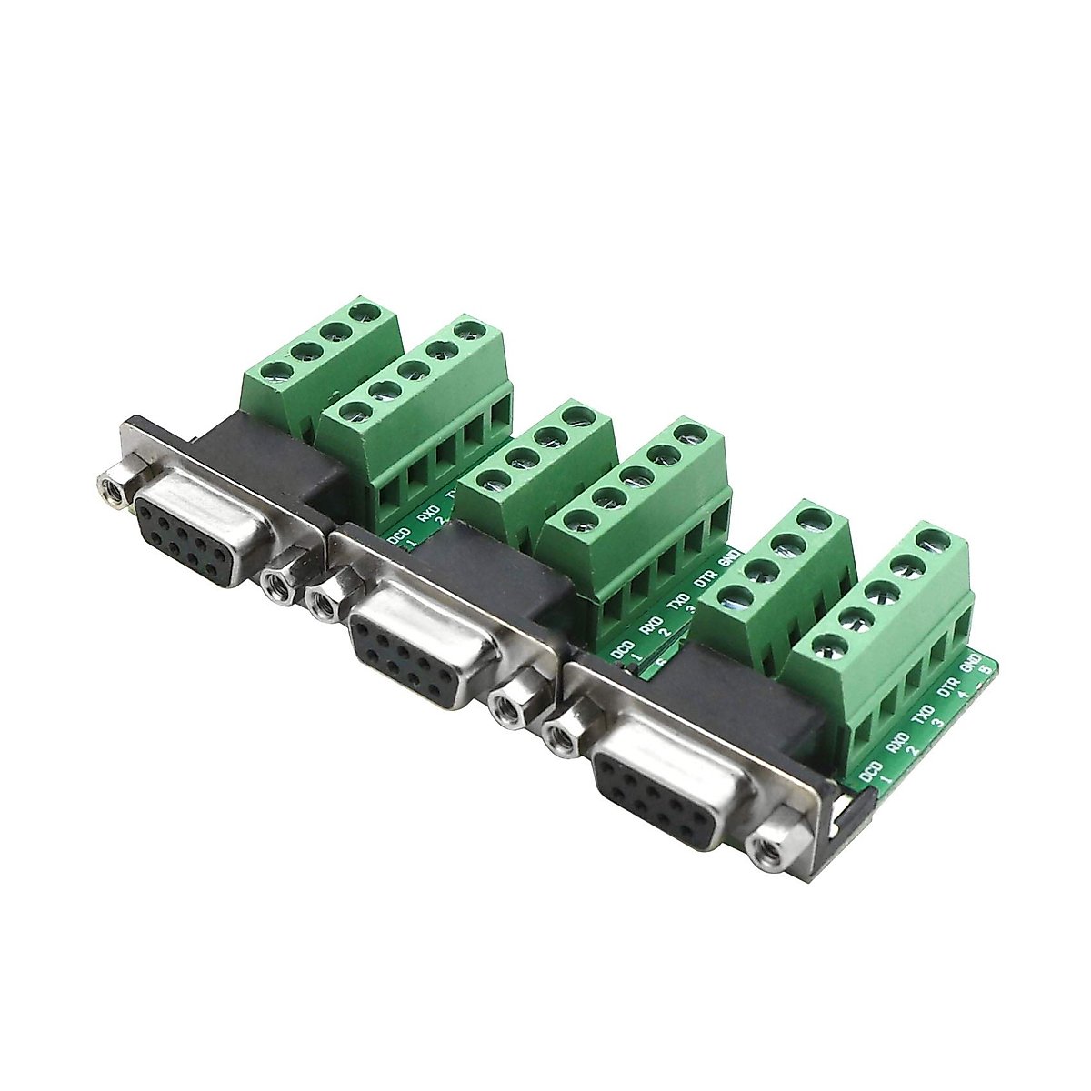 Zovfam DB9 Breakout Connector, Female D-SUB Adapter Plate Connector RS232 Serial to Terminal Board Signal Modul-3 Pcs