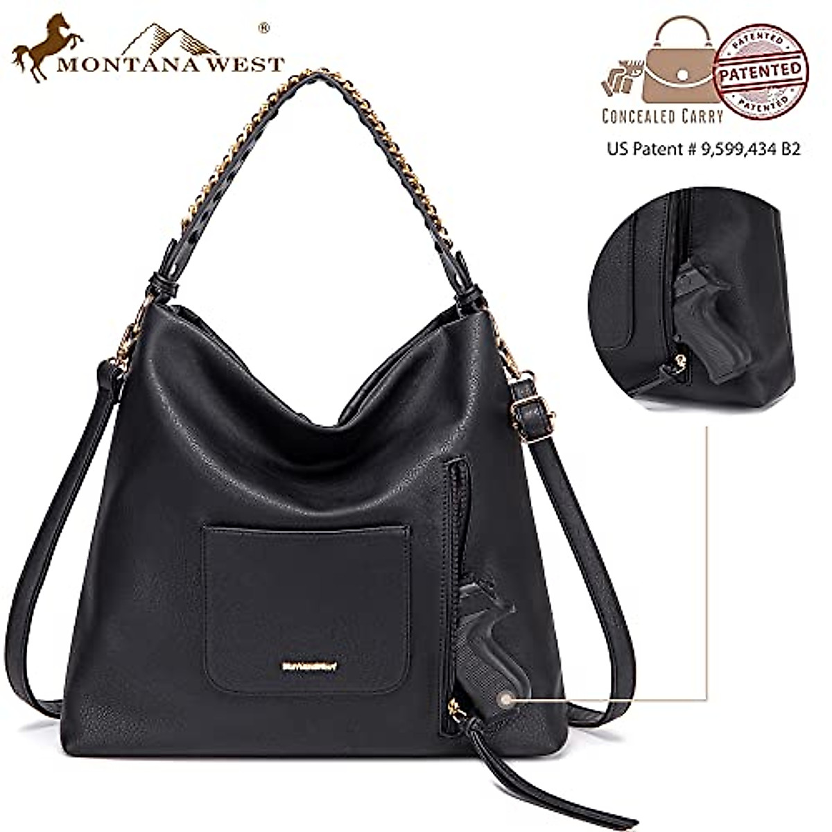 Montana West Purse Tote Bag for Women Large Hobo Bag Soft Shoulder Handbag MWC-082BK