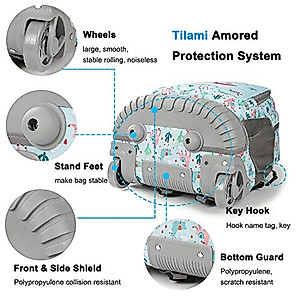 Tilami Rolling Backpack with Trolley Wheeled Design, Cute Cartoon Printed for Boys and Girls, Travel, School, Student Trip (19 Inch, Alpaca)