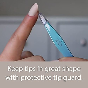 Zizzili Basics Tweezers - Limited Edition Aqua Ombré Slant Tweezer - Best Tweezers for Eyebrow, Hair Removal and Your Precision Needs