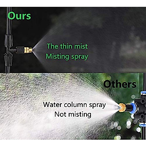 Daduleeh Outdoor Misting Cooling System,Misting Line,Brass Mist Nozzles for Patio Garden Greenhouse Outdoor Mister Trampoline for waterpark 10m