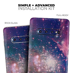 DesignSkinz Vibrant Sparkly Pink Space Protective Vinyl Decal Wrap Skin Cover Compatible with The Samsung Galaxy S20 (Screen Trim & Back Glass Skin)