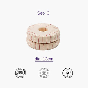 Yoga Chumbals Set Of 10pcs (White), Pune Chumbals set, Iyengar Yoga, Yoga donuts, Yoga props, Restorative yoga, yin yoga, yoga accessories, yoga equipments, cotton chumbals set