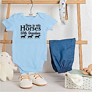 Born To Ride Horses With Grandma Baby Romper Boys or Girls