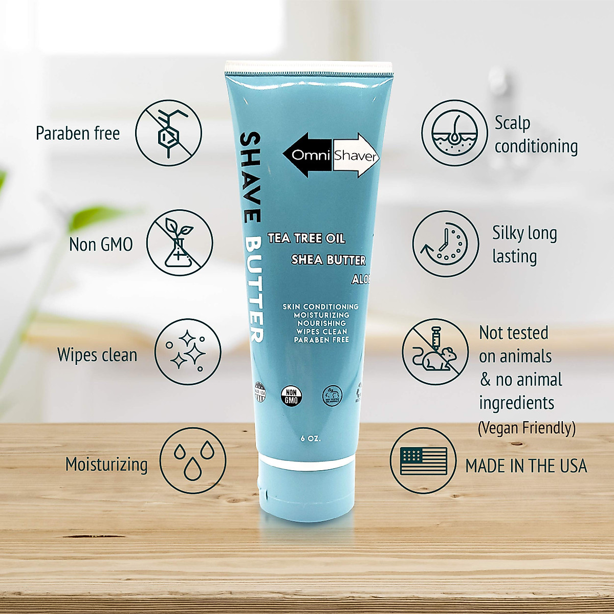 OmniShaver Shave Butter - The BEST Shaving Cream for Head Arms Legs and Body - Shaving Conditioner Cream