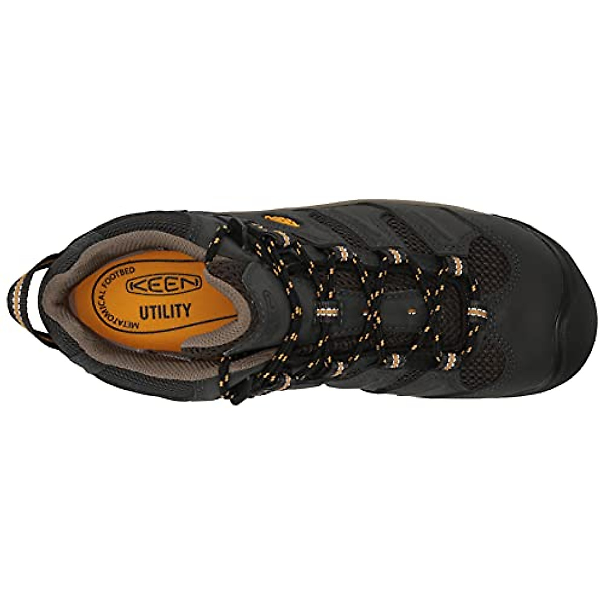 KEEN Utility Women's Lansing Mid Height Steel Toe Waterproof Work Boots, Raven/Tawny Olive, 8