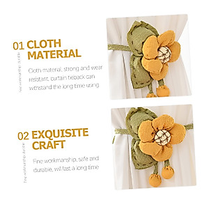 VOSAREA 2Pcs Decor Floral Curtain Tieback Holdback for Living Room Decorations