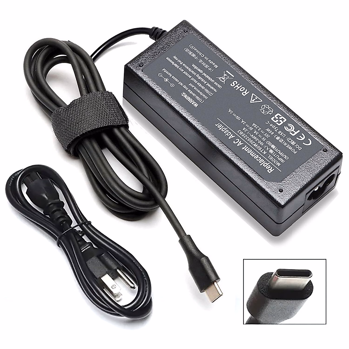 65W Laptop Charger USB C for Lenovo/Dell/HP/Samsung/Acer/ASUS/Google Chromebook Razer Blade Stealth ADLX65YDC2A LA65NM190 Elite x2 Type C Charger