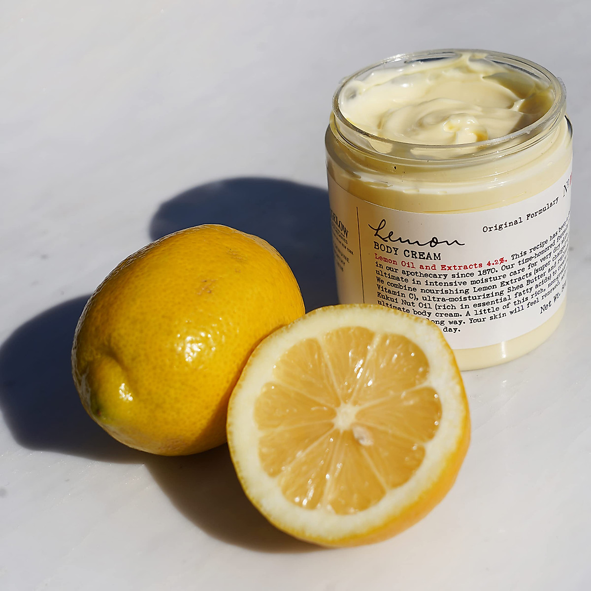 C.O. Bigelow Lemon Body Cream, Moisturizing Body Cream with Shea Butter, Kukui Nut Oil, Lemon Oil and Extracts for Dry Skin, 8 oz.