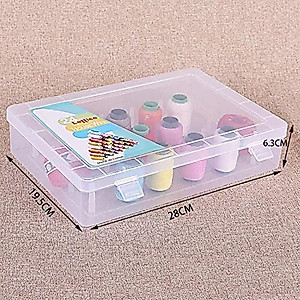 Harilla Large, Thread Storage Box with 24 Spools, Sewing Bobbins Organizer, Sewing Tread Container