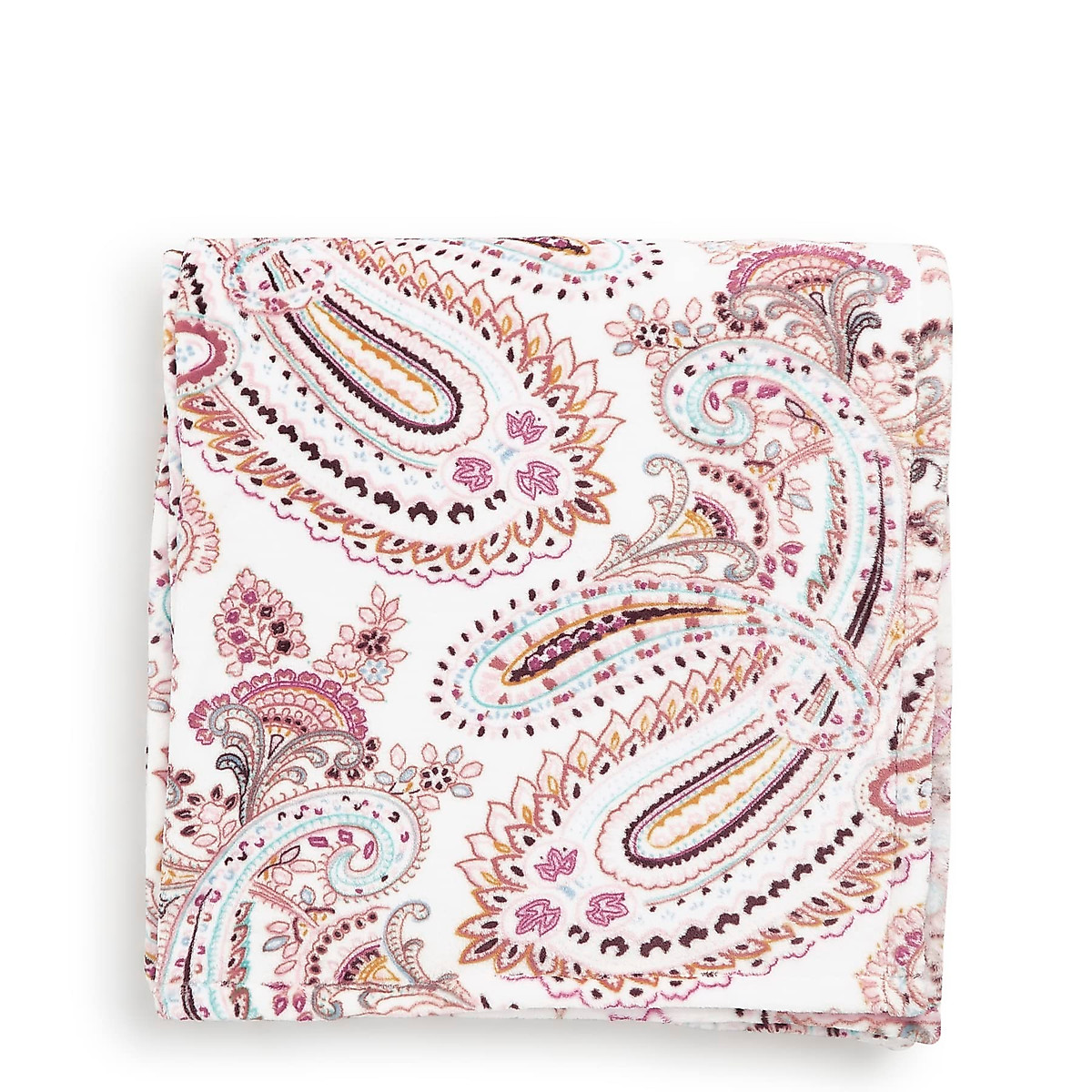 Vera Bradley Women's, Oversized Fleece Plush Throw Blanket, Sand Paisley, Twin/Twin XL