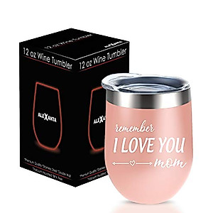 Alexanta Gifts for Mom - Mom Gifts from Daughter, Gifts for Daughters from Mothers, Mother and Daughter Gifts, Gifts for Mom from Son, Gifts for Mom from Kids, Remember I Love You Mom Tumbler