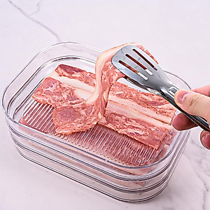 JolliKids 2 Pack Deli Meat Container for Fridge, Organizer Bacon Containers for Refrigerator, Stackable Food Storage Boxes with Lids and Food Tongs for Lunchmeat, Cold Cuts, Salami, BPA Free
